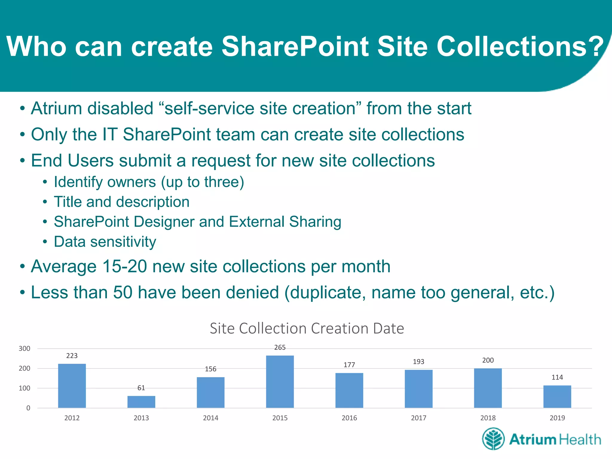 How Atrium Health SharePoint Team Manages Office 365 | PPTX