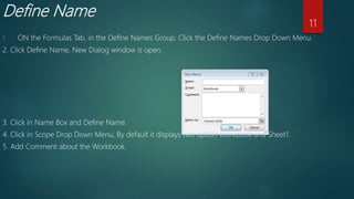 Defined Names Group (Formula Tab Excel) | PPT
