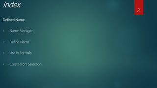 Defined Names Group (Formula Tab Excel) | PPT