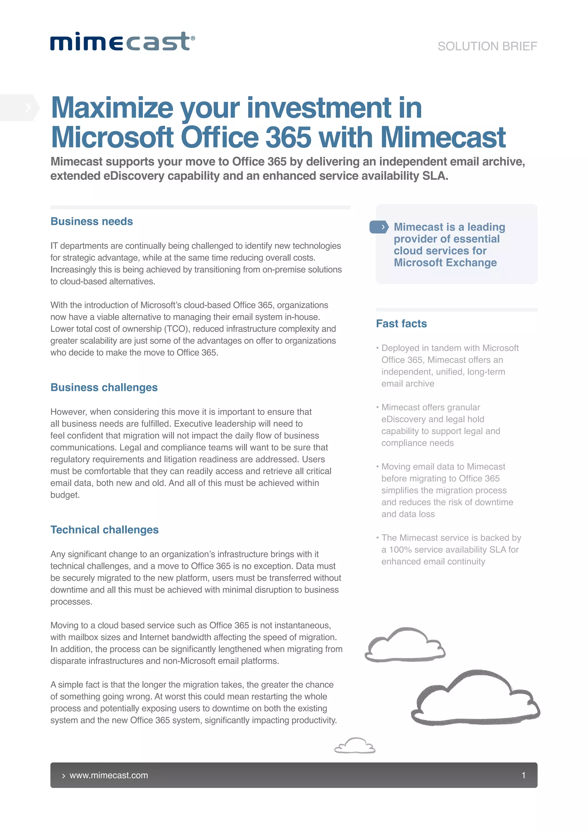 Mimecast for Office 365 Solution Brief | PDF