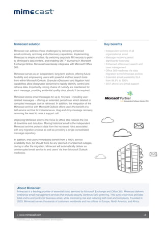 Mimecast for Office 365 Solution Brief | PDF