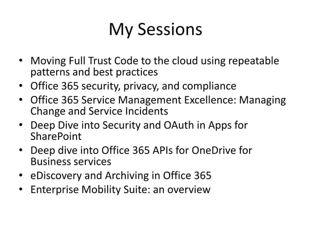 Office 365 summit | PPT