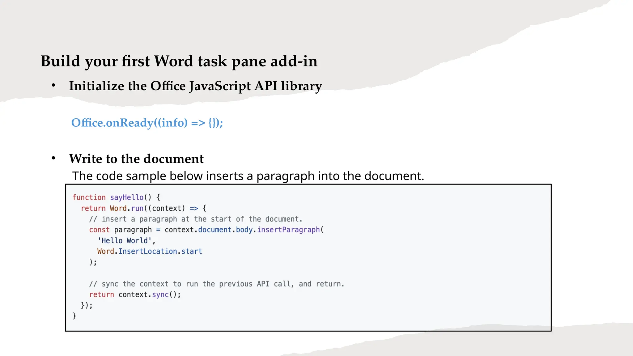 Office Add-in development using JavaScript | PPT Office Add-in development using JavaScript | PPT