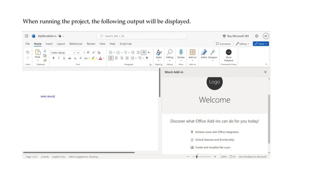 Office Add-in development using JavaScript | PPT Office Add-in development using JavaScript | PPT