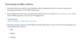 Office Add-in development using JavaScript | PPT