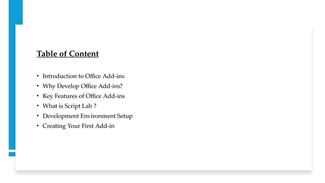 Office Add-in development using JavaScript | PPT