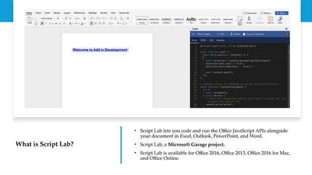 Office Add-in development using JavaScript | PPT Office Add-in development using JavaScript | PPT