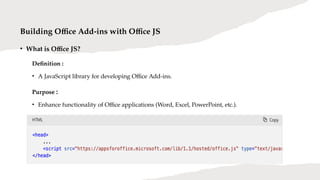 Office Add-in development using JavaScript | PPT