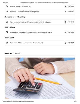 Office Administration Diploma Level 3 - LIBM | PDF