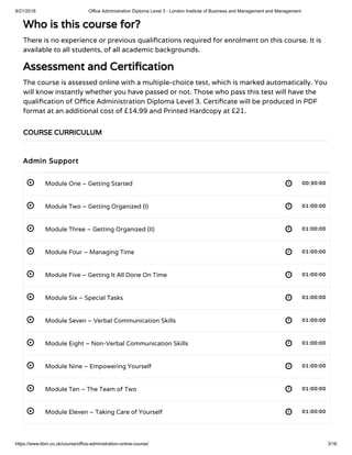 Office Administration Diploma Level 3 - LIBM | PDF