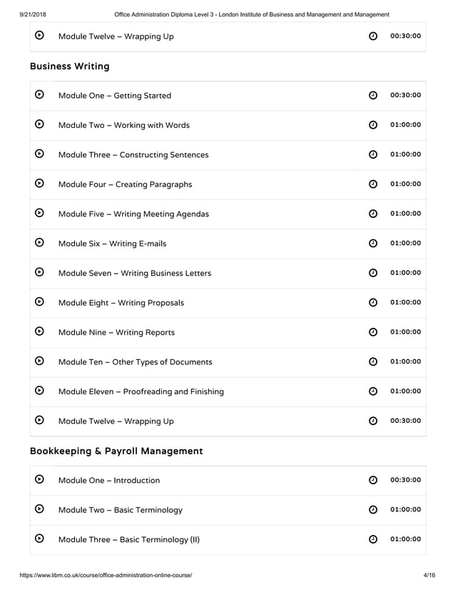 Office Administration Diploma Level 3 - LIBM | PDF