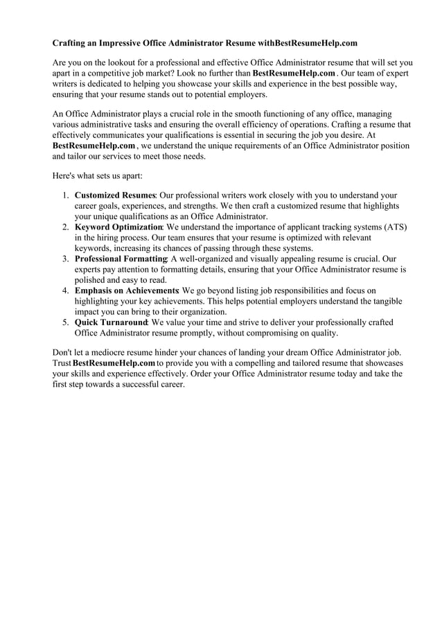 Office Administrator Resume. Keyword Optimization: | PDF