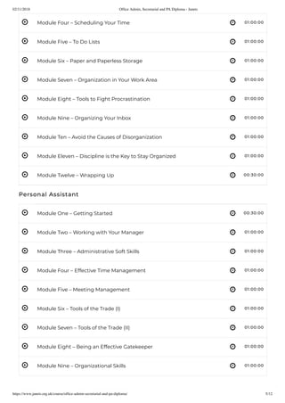 Office Admin, Secretarial and Pa Diploma - Janets | PDF