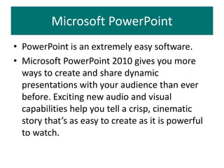Introduction Of Microsoft Office Applications | PPTX