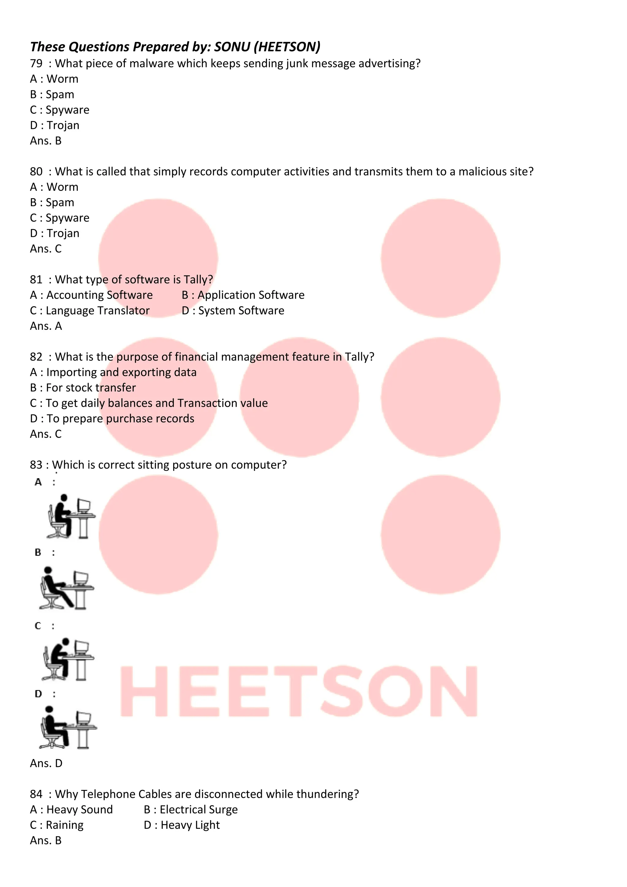 Office Assistant Computer Operator Exam Questions | PDF