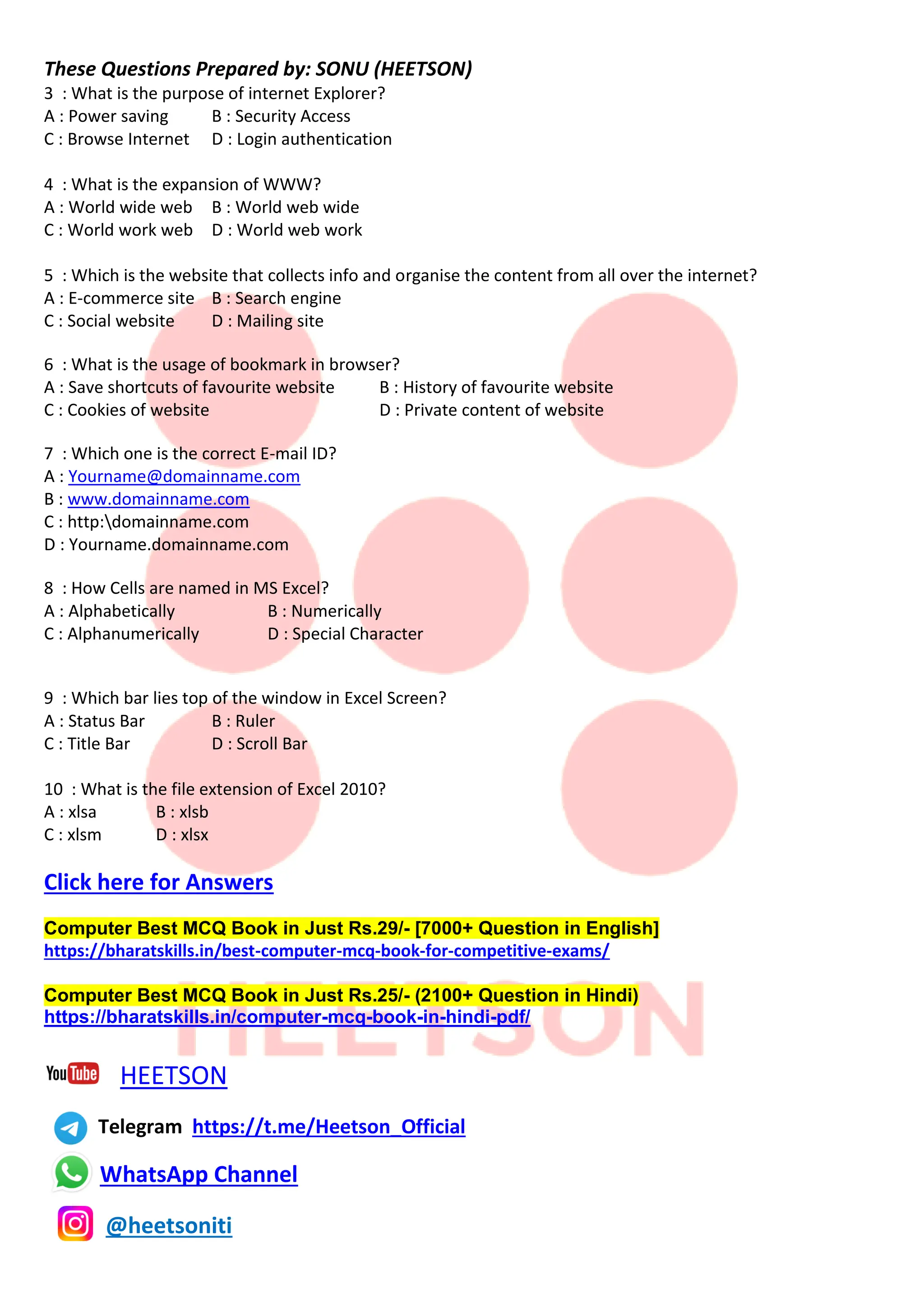 Office Assistant Computer Operator Exam Questions | PDF