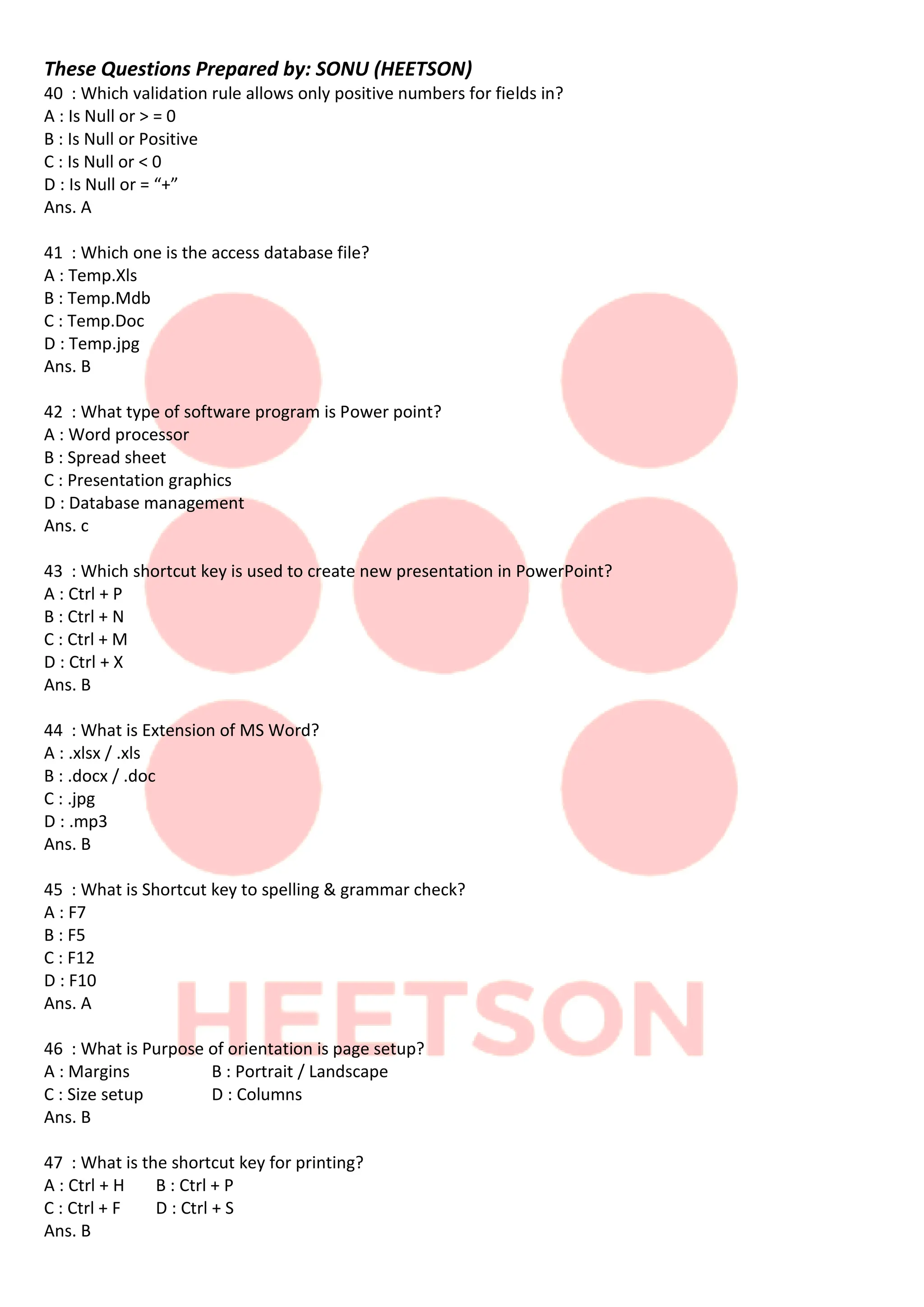 Office Assistant Computer Operator Exam Questions | PDF