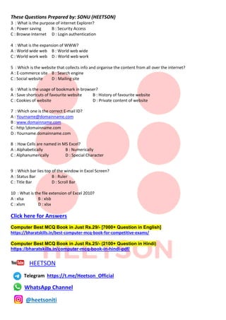 Office Assistant Computer Operator Exam Questions | PDF