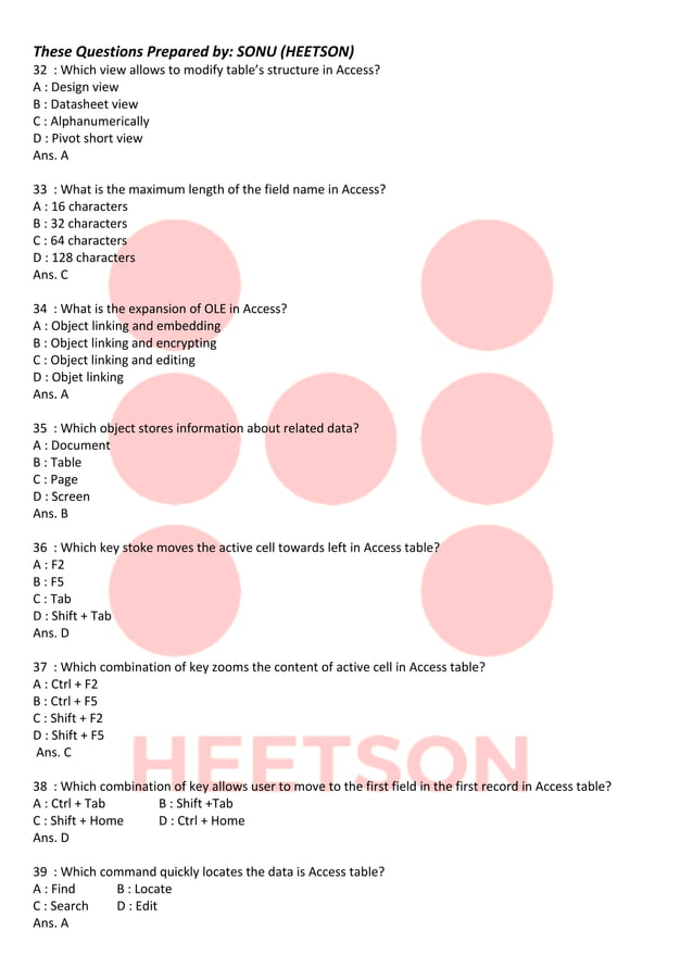 Office Assistant Computer Operator Exam Questions | PDF