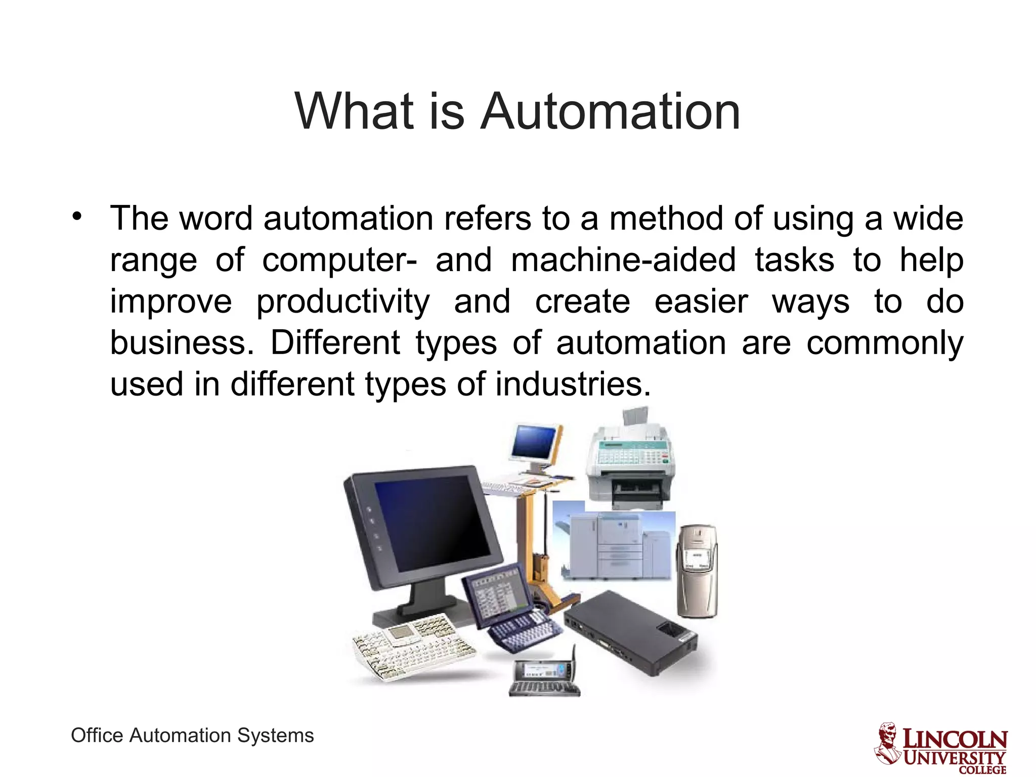 Office automation sysmtems | PPT