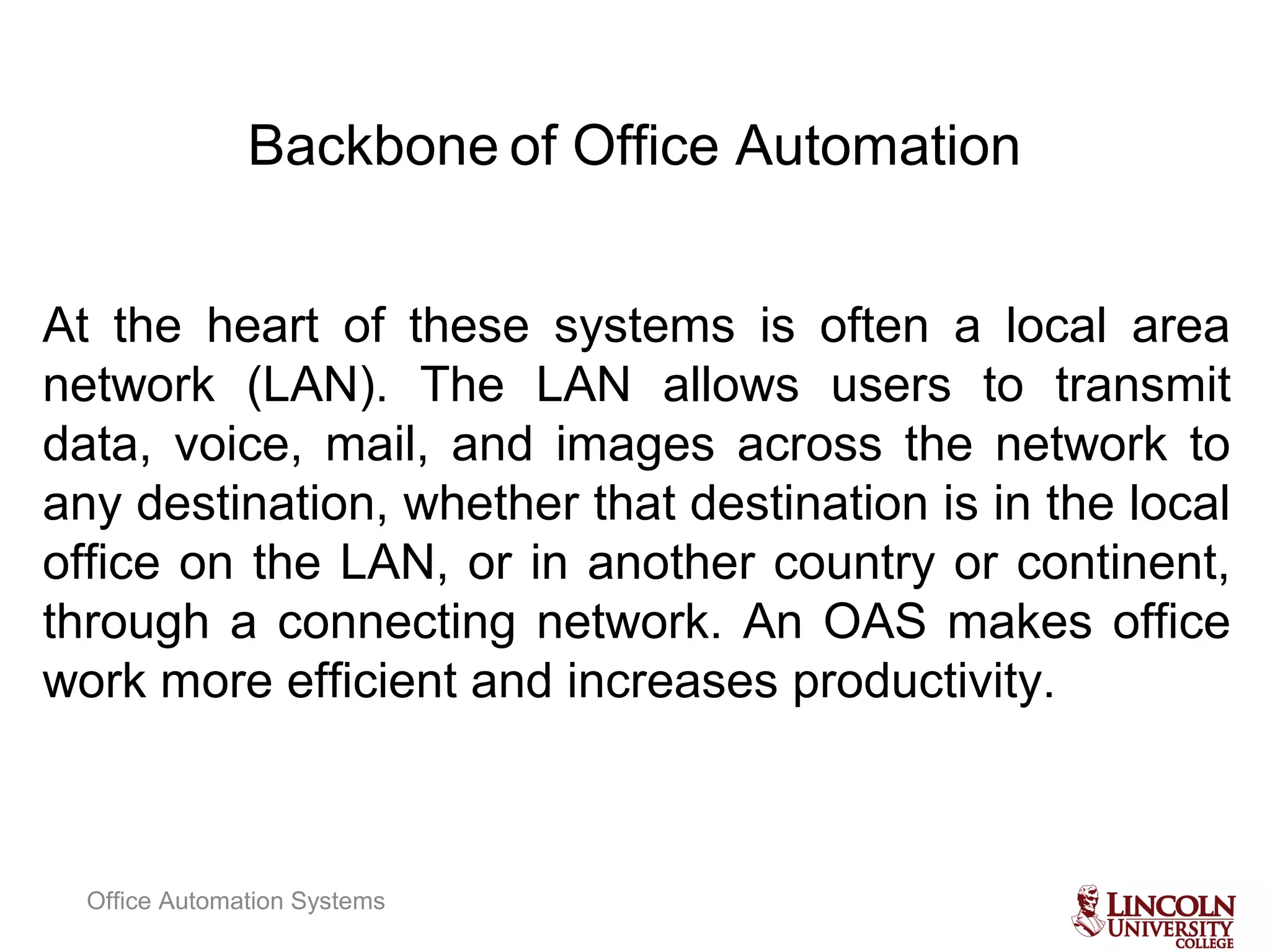 Office automation sysmtems | PPT