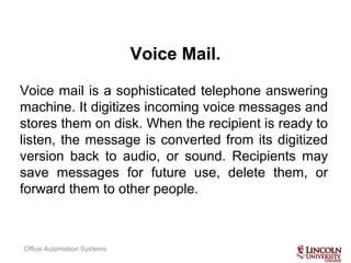 Office automation sysmtems | PPT