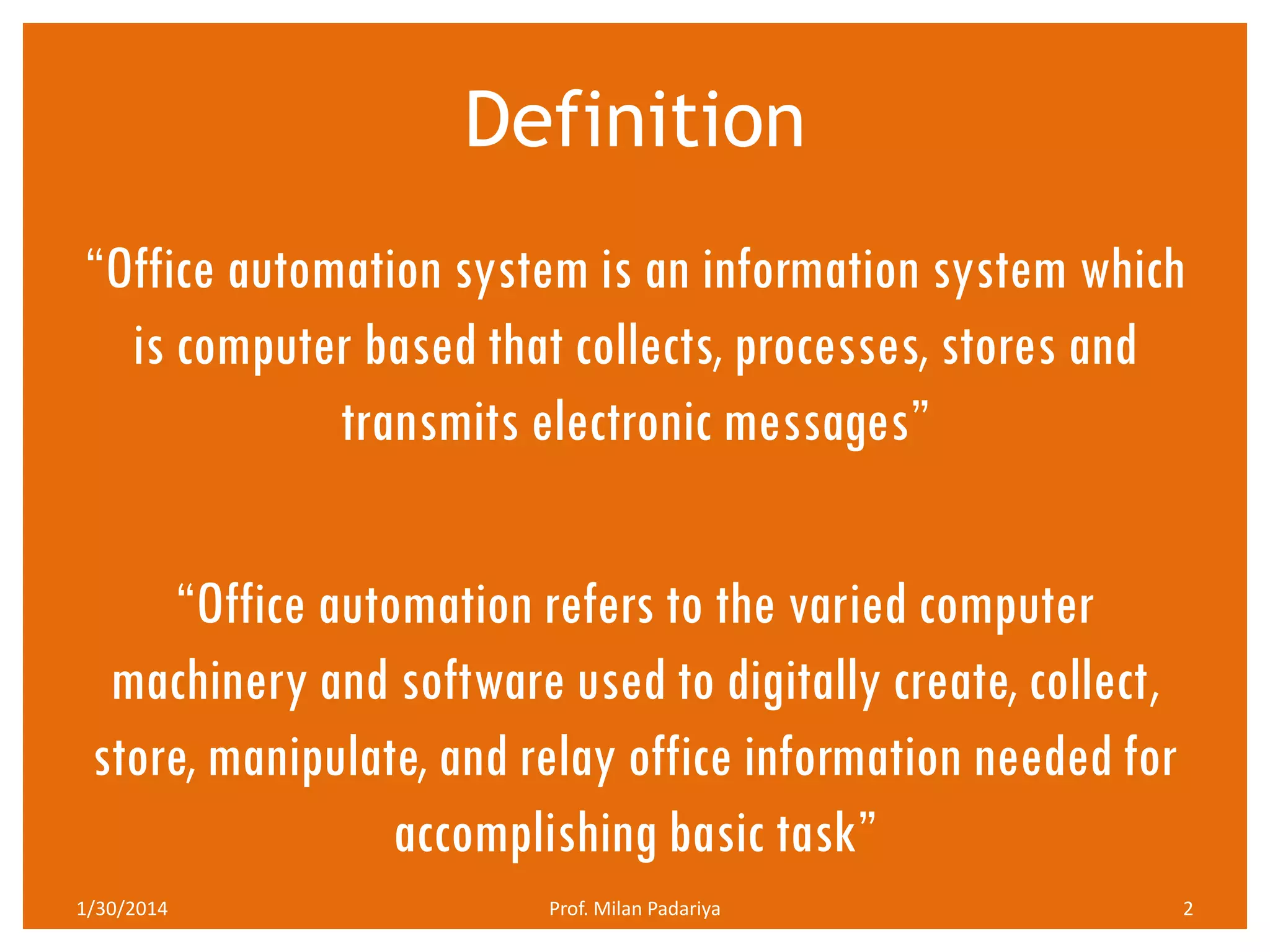 Office automation system | PDF