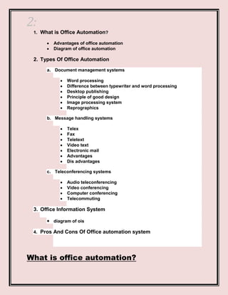 Office Automation System | DOCX