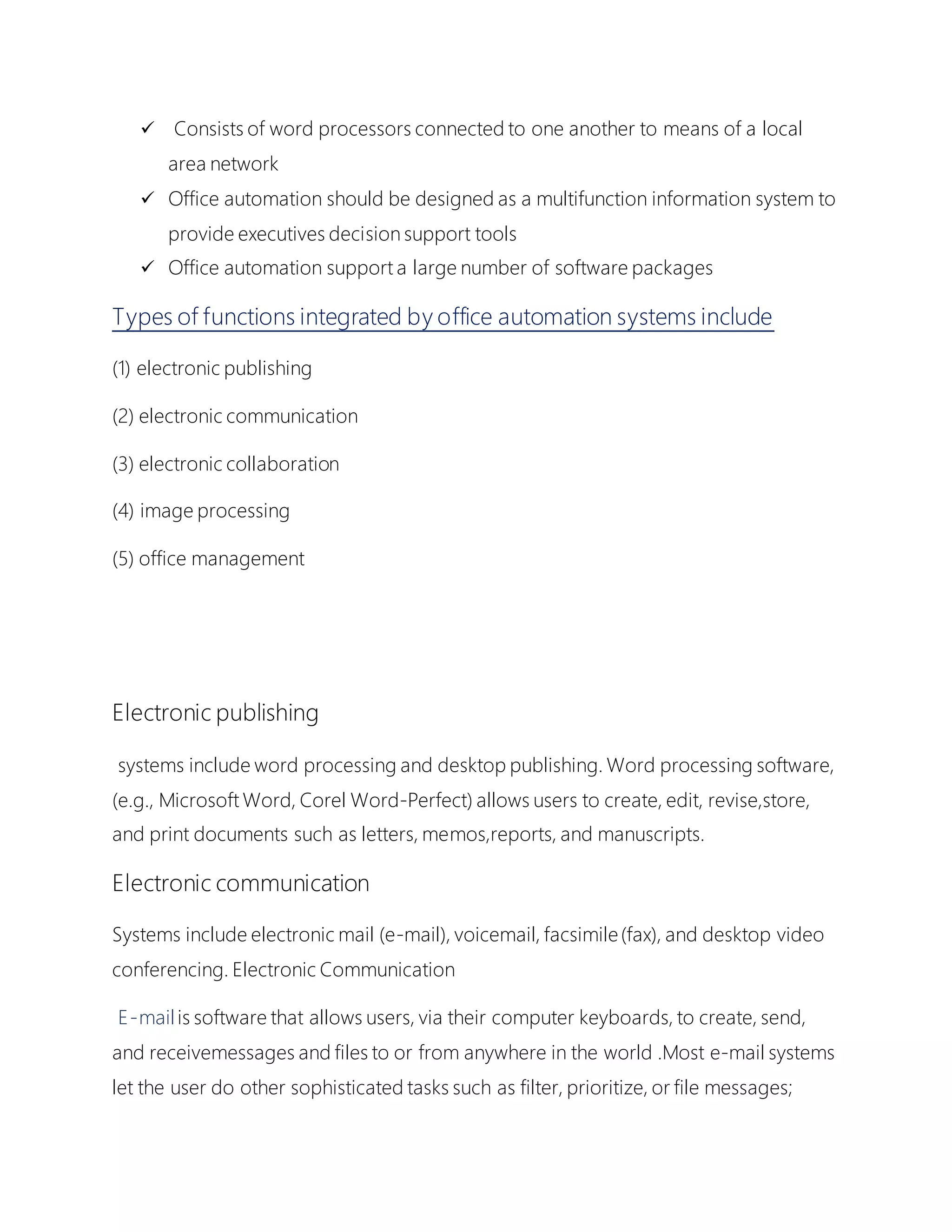 Office automation system | DOCX