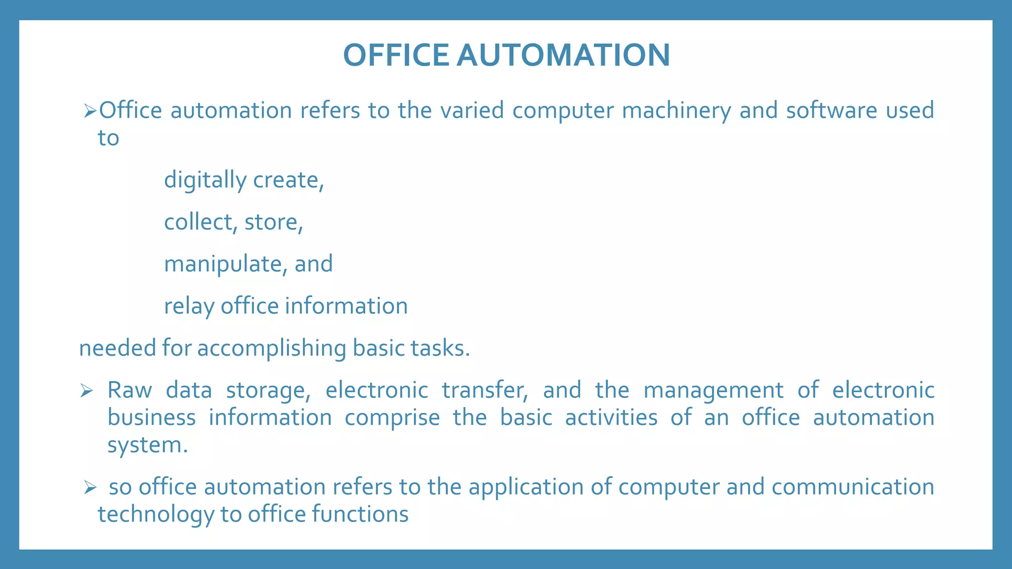 Office Automation System (OAS) | PPTX