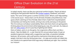 Office Chair Evolution Past, Present, Future Comfort. | PPT