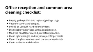 Office Cleaning Checklist | PDF