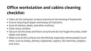 Office Cleaning Checklist | PDF