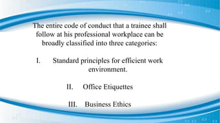 Office code of conduct | PPTX | Email | Internet