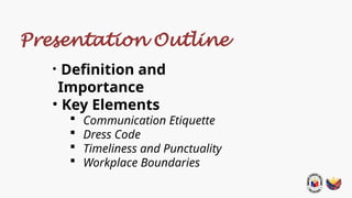 Learn the Basics of Office Decorum and Etiquette | PPTX