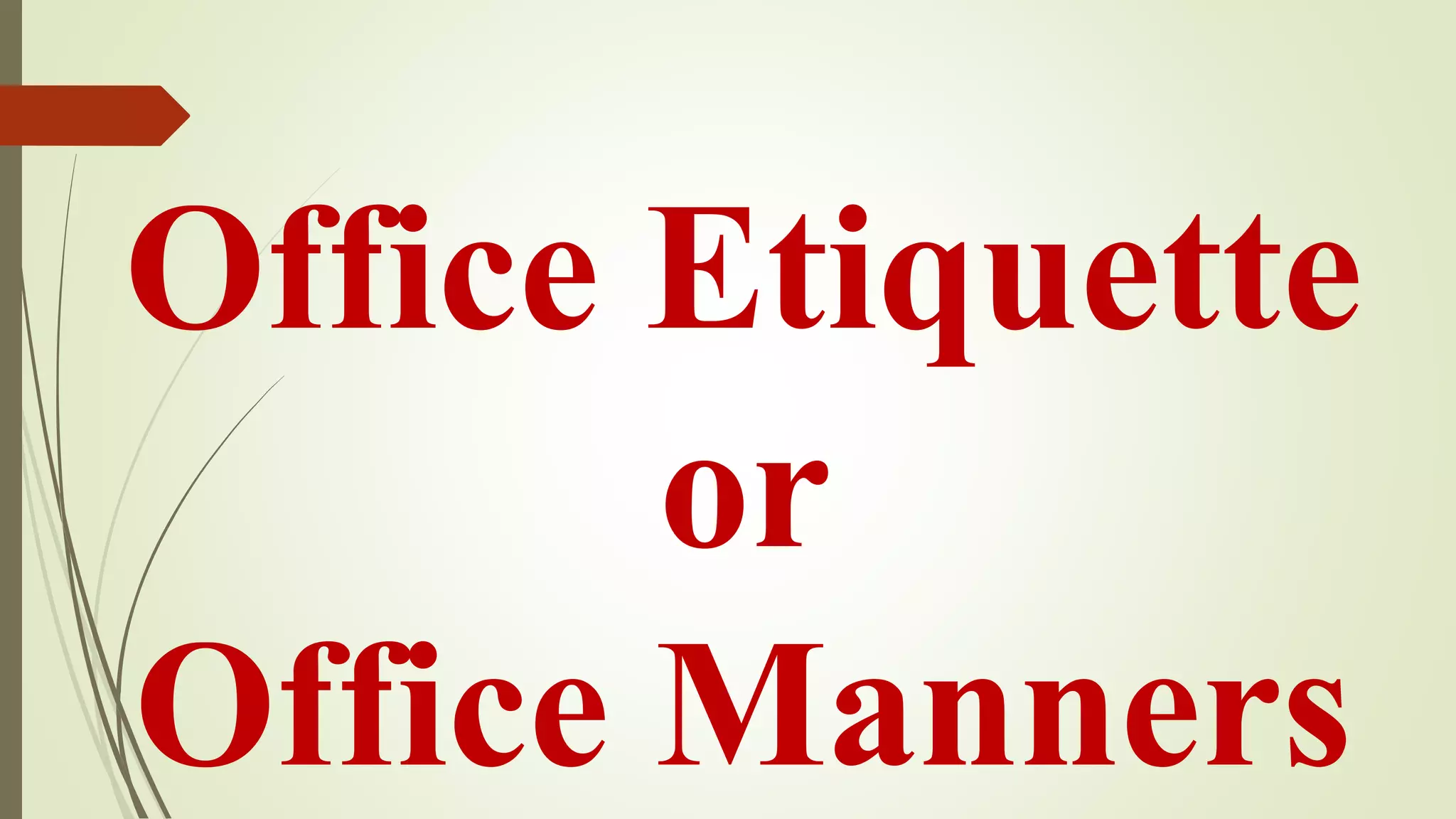 Office etiquette | PPTX