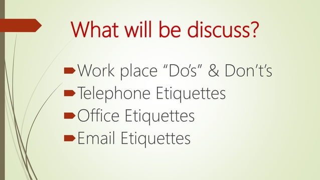 Office etiquette | PPTX