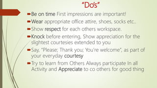Office etiquette | PPTX