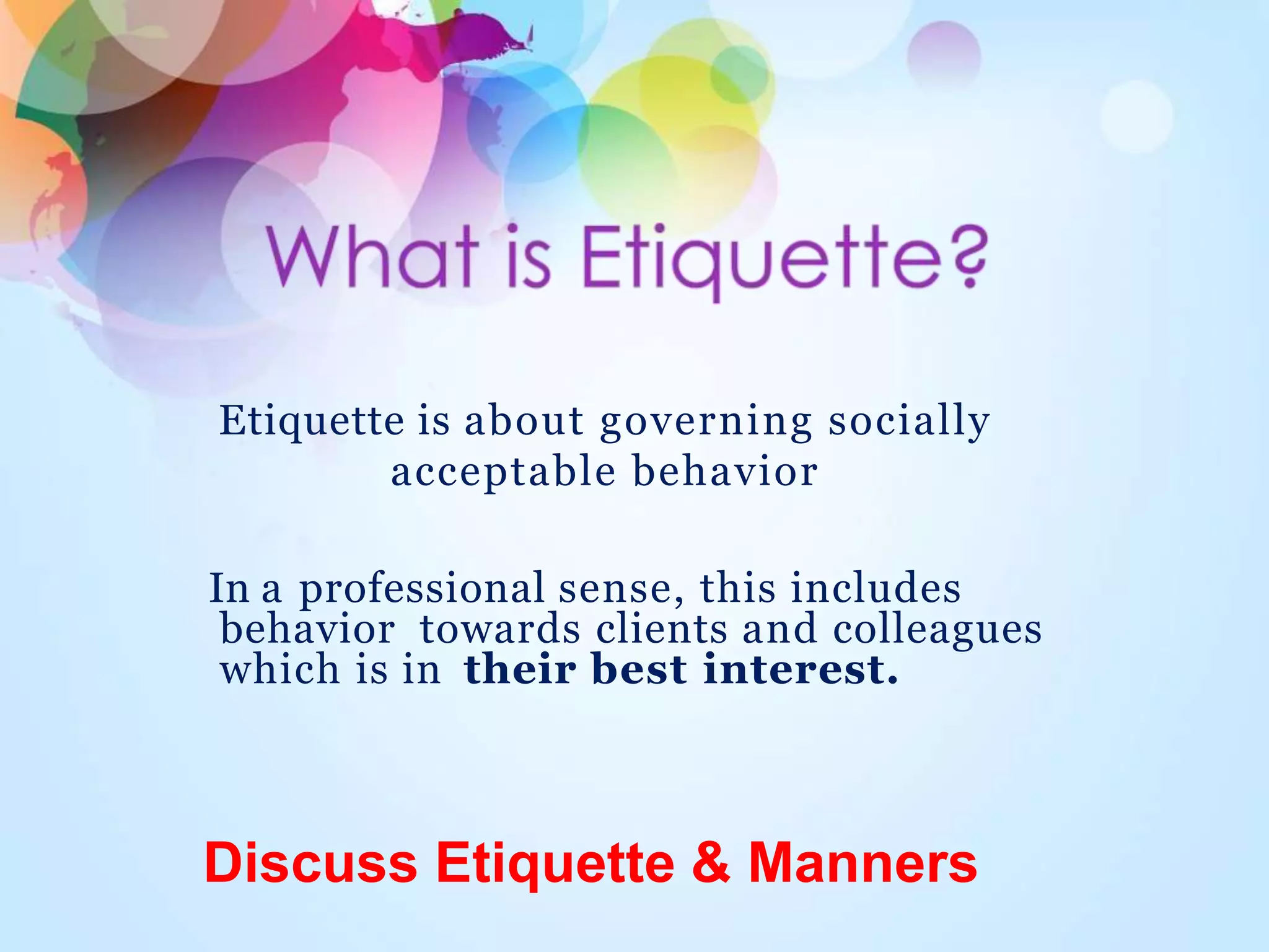 Office etiquette | PPTX
