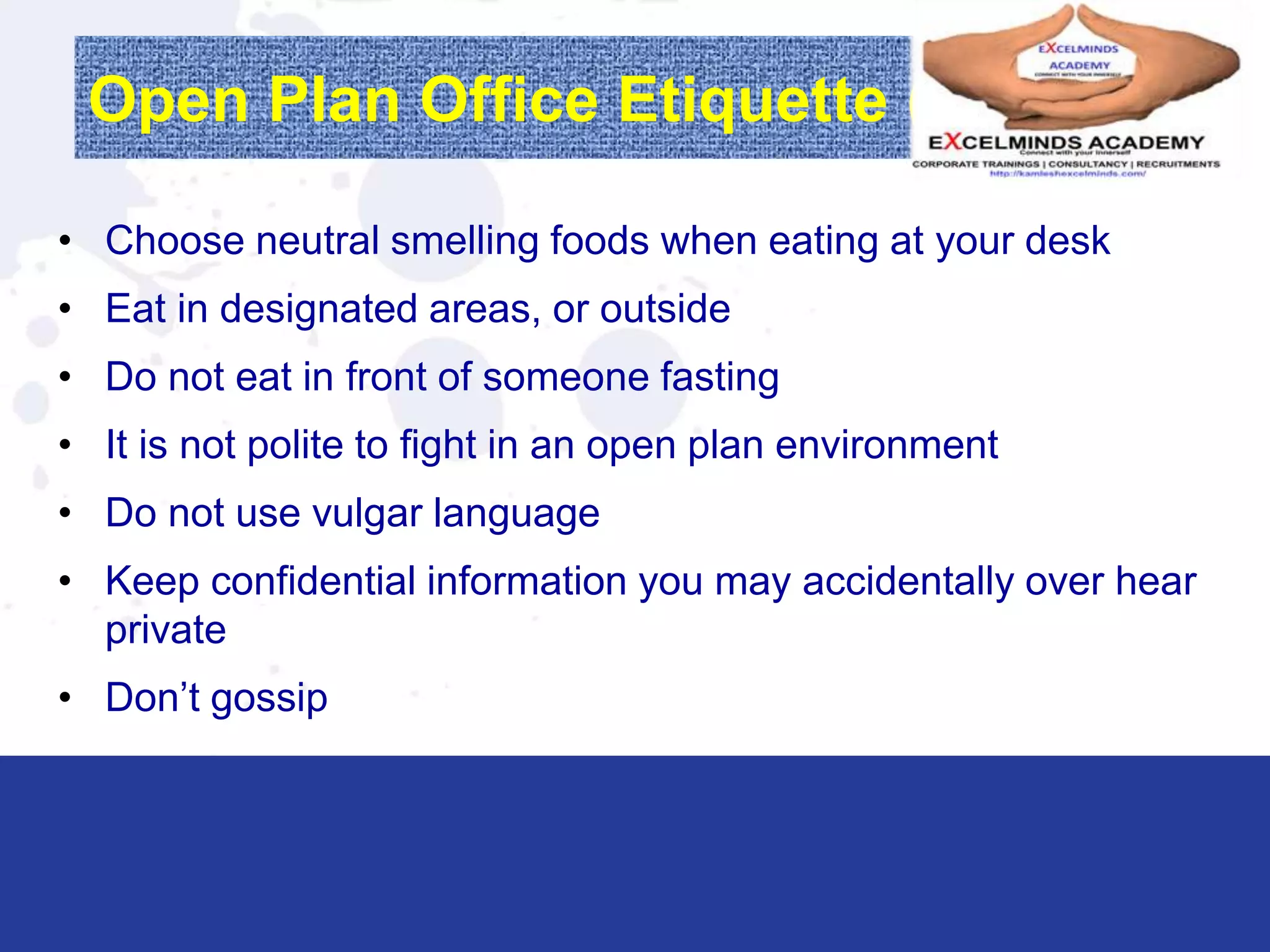Office etiquettes and Ethics | POTX