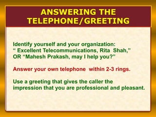 Office etiquette telephoning | PPTX