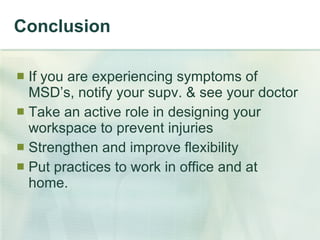 Office health presentation (ergonomics) | PPT