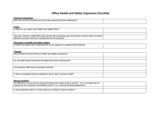 office inspection checklist | PDF