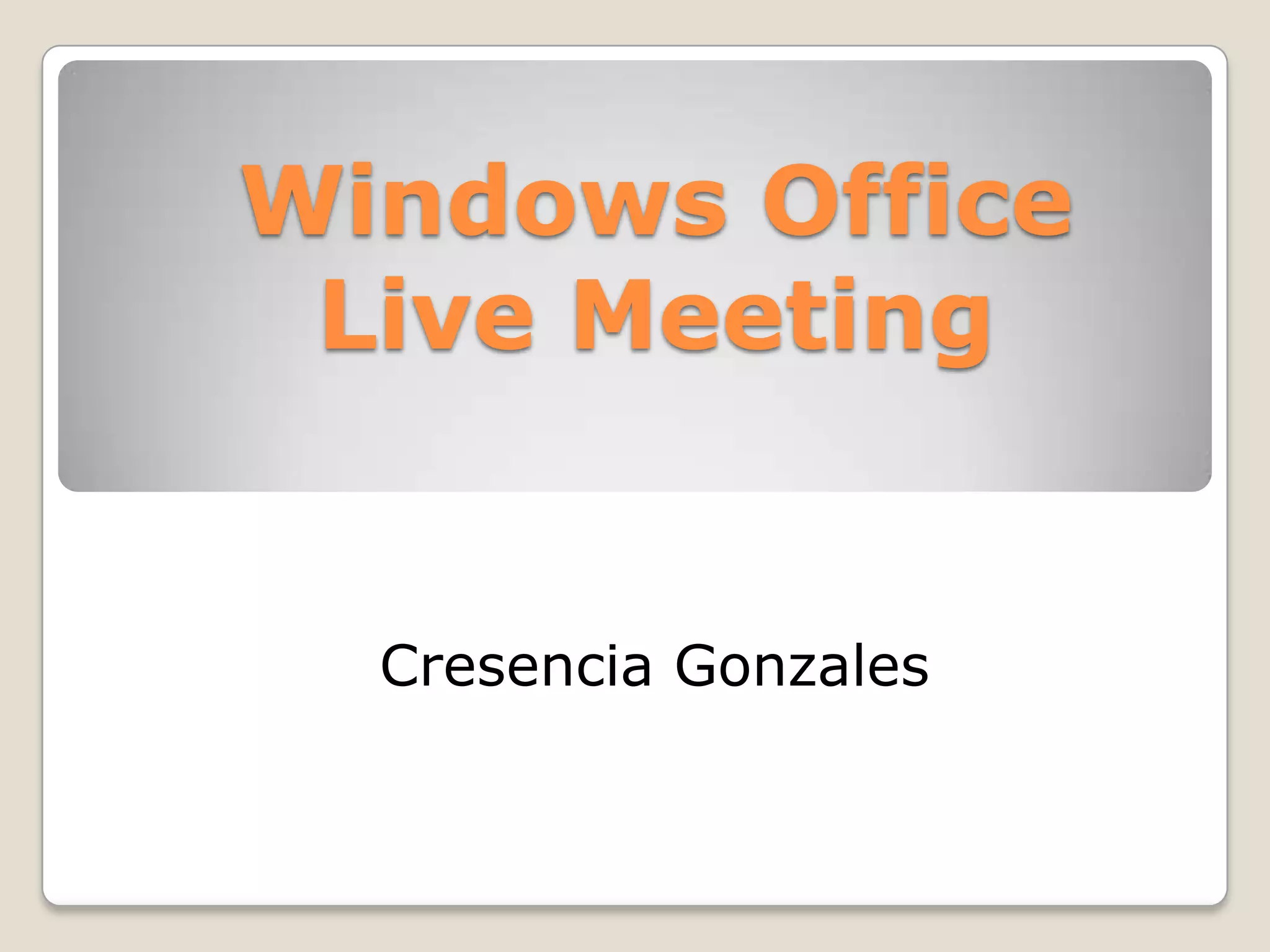 Office live meeting presentation | PPTX