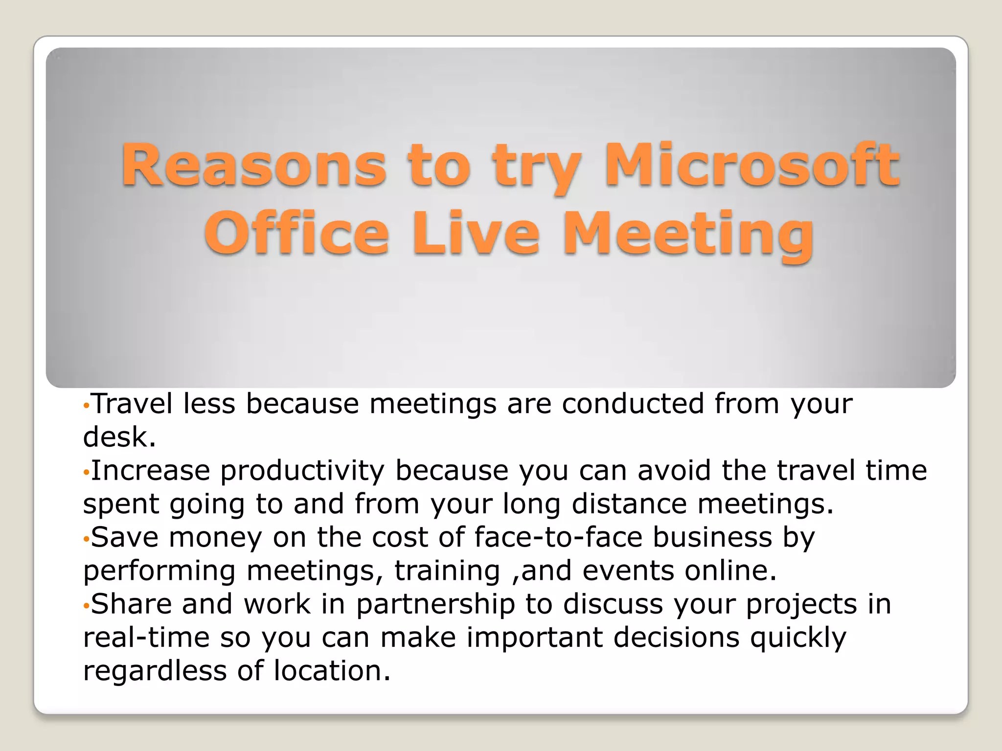 Office live meeting presentation | PPTX