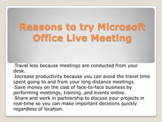 Office live meeting presentation | PPT