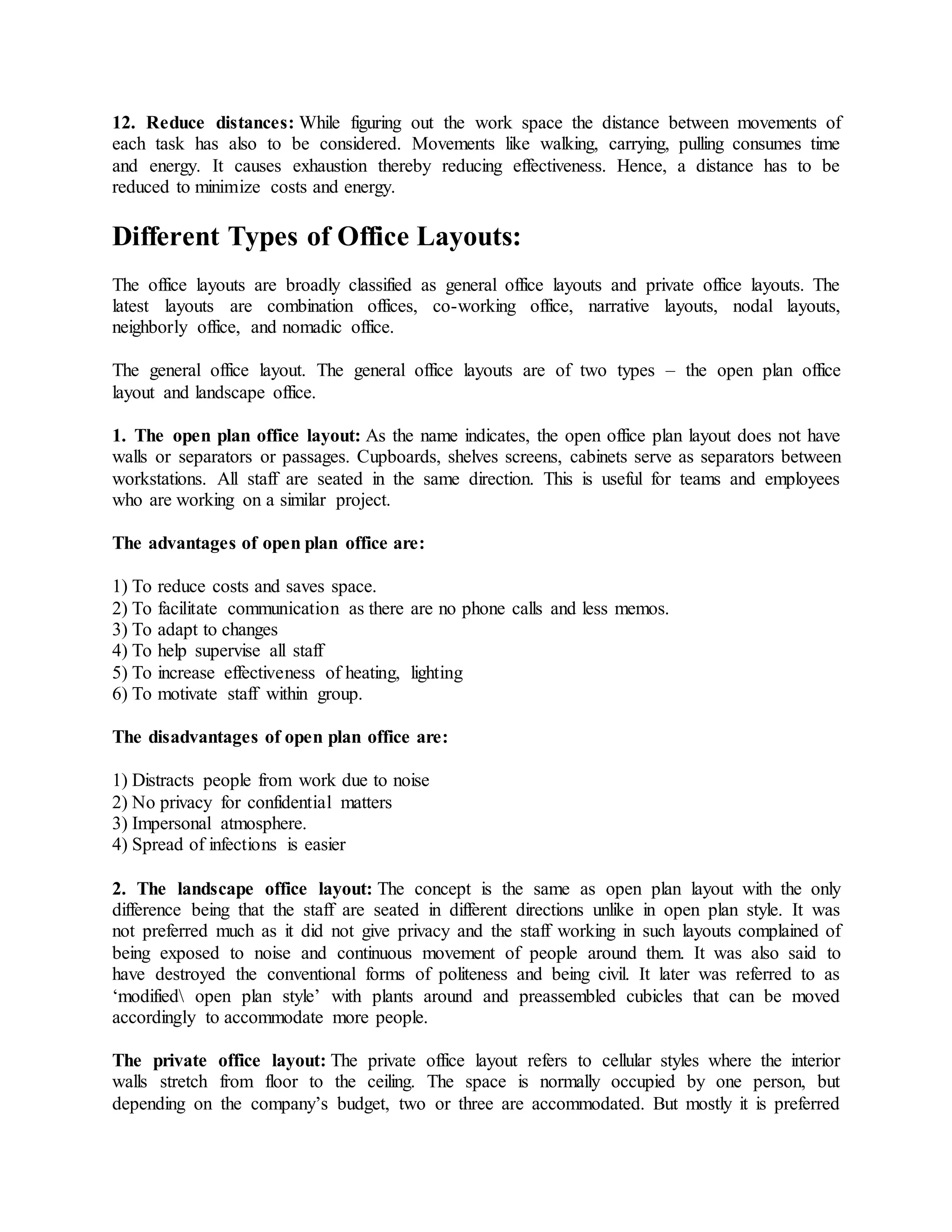 A report on office layout in productivity | DOCX