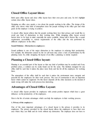 A report on office layout in productivity | DOCX