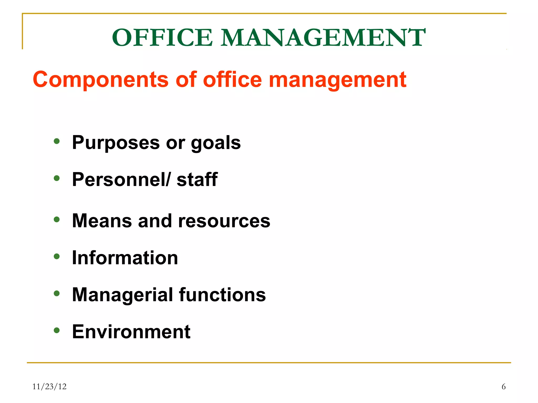 Office management | PPT