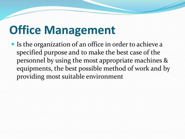 Office management | PPTX | Business Administration | Business